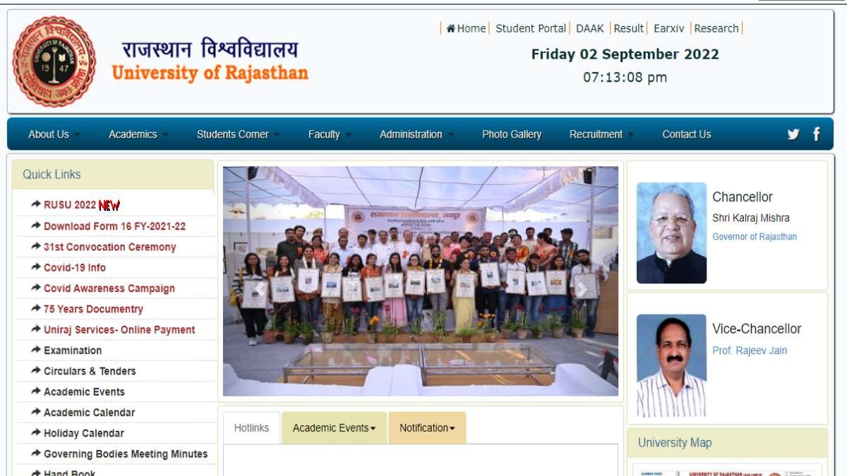 Uniraj Result 2022: राजस्थान विश्वविद्यालय बीए पार्ट-I, III रिजल्ट जारी, यहां करें चेक - Uniraj ...