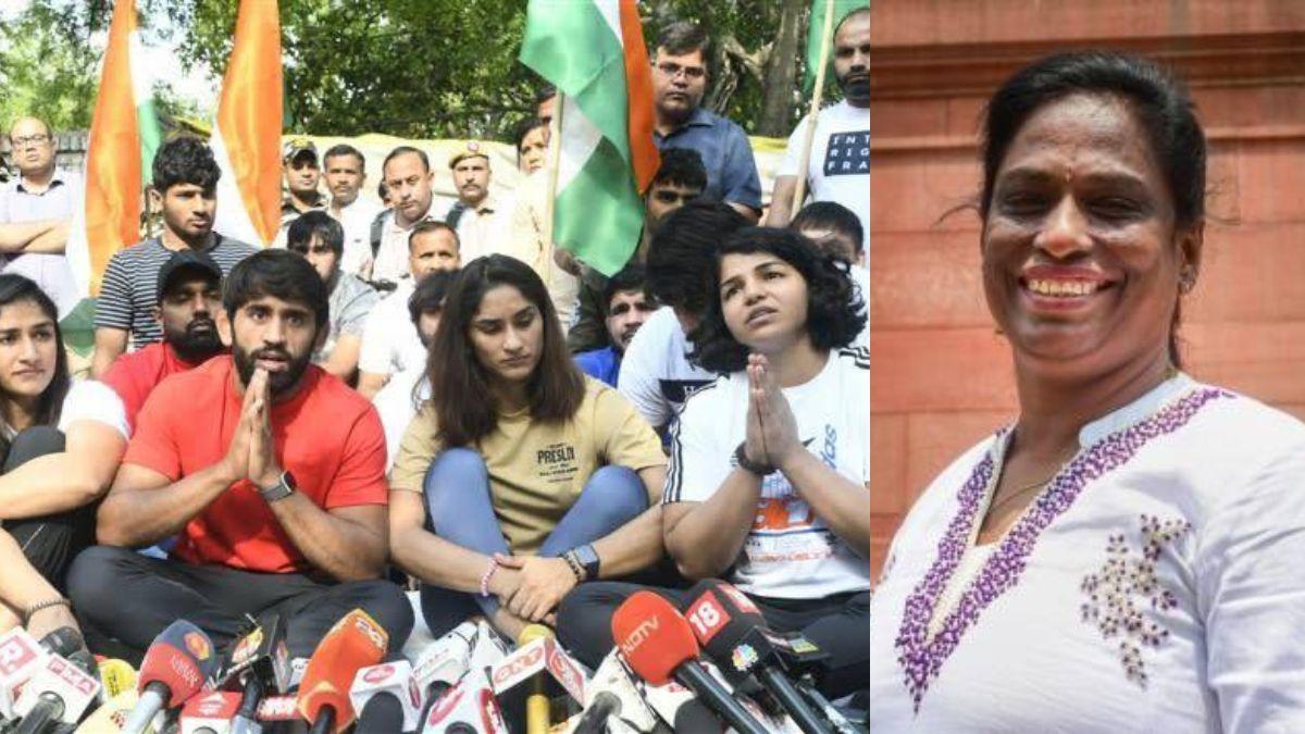 जंतर मंतर पर धरना दे रहे पहलवानों से मिलने पहुंचीं पीटी उषा - PT Usha reached jantar mantar to ...