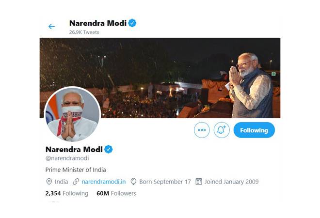 PM Modi crosses 60 million followers on Twitter; most followed Indian ...