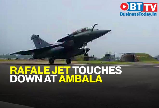India's military might gets a boost as 5 Rafale jets land at Ambala air ...