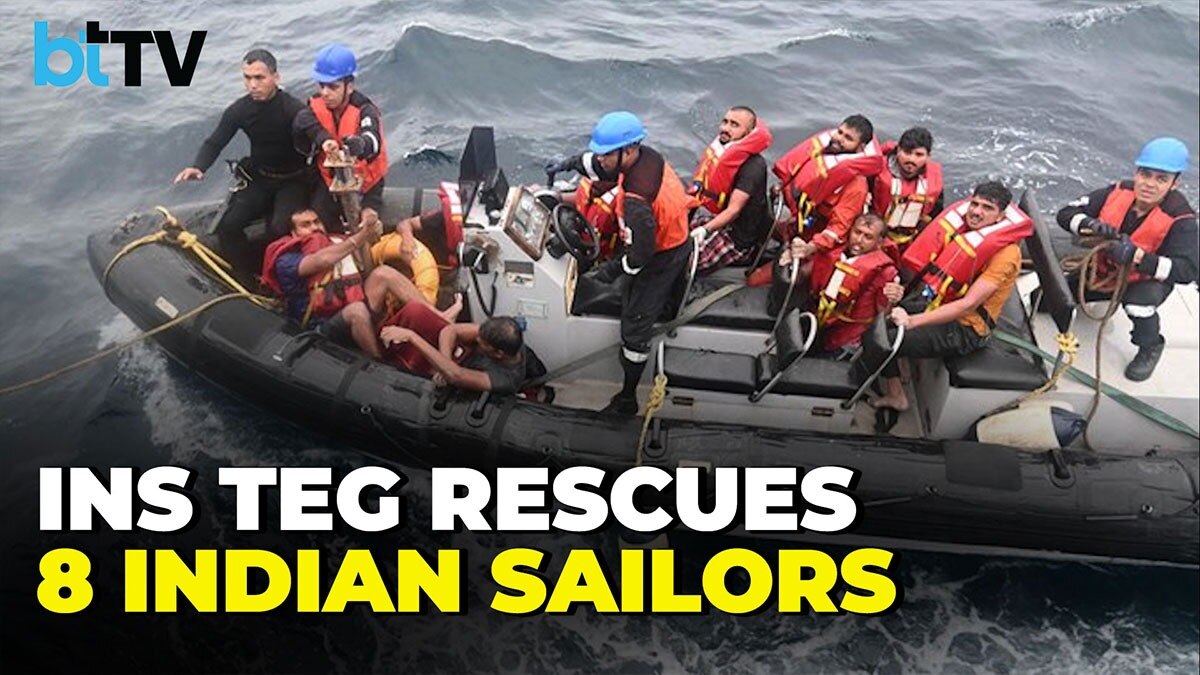 INS Teg Leads Rescue Mission After Tanker Capsizes Off Oman Coast
