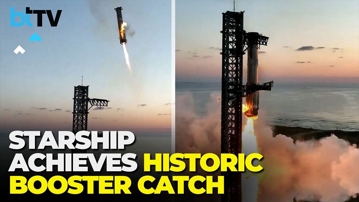 Starship Booster Lands With Mechazilla Arms In Bold SpaceX Test