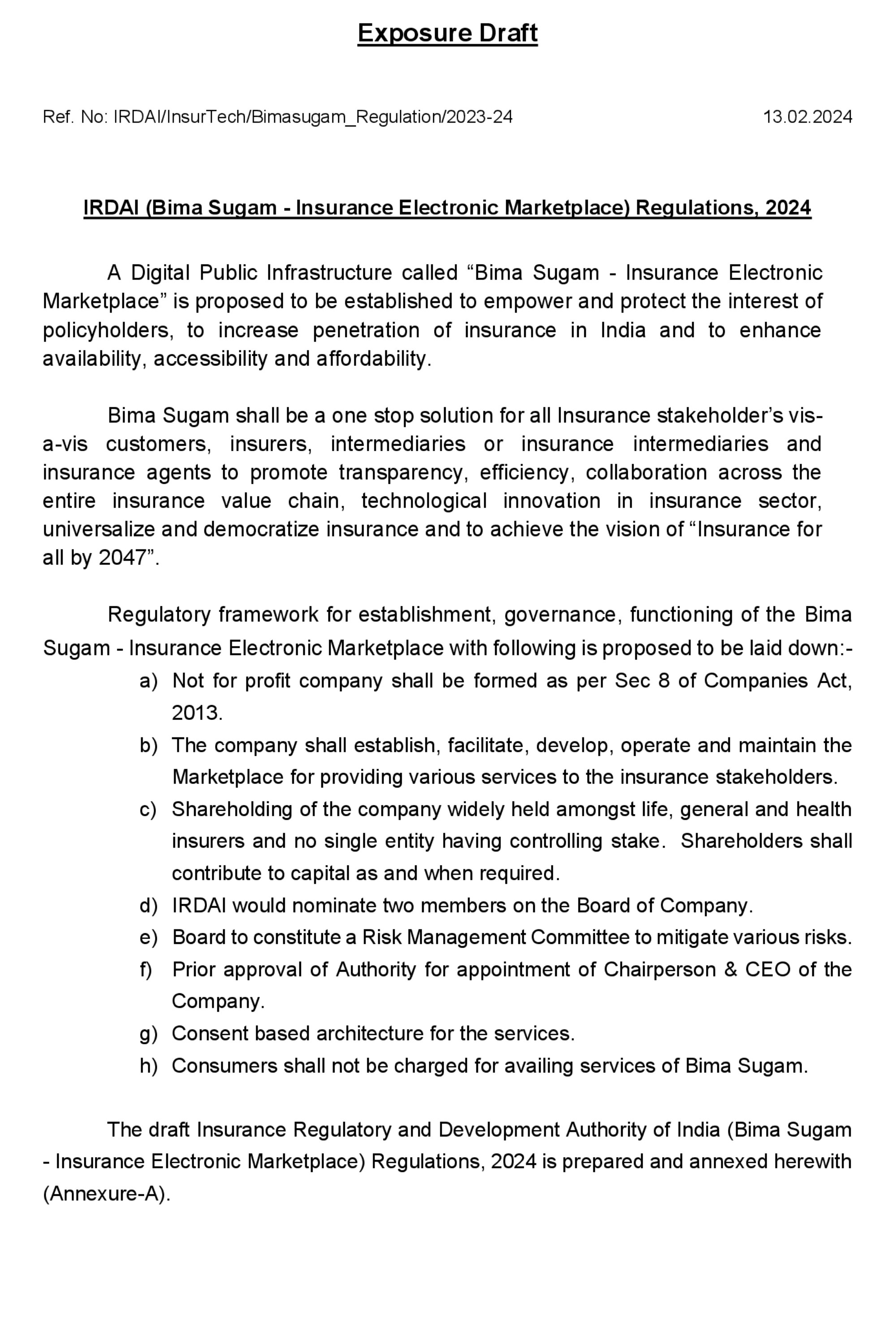 IRDAI issues draft regulations for one stop e marketplace Bima Sugam; Top points here ...