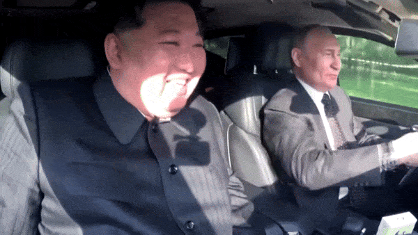 Watch: Vladimir Putin, Kim Jong Un take turns driving Russian-made ...