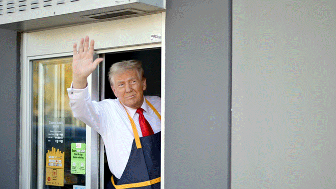 Donald Trump makes fries at McDonald’s, says 'worked 15 minutes more ...