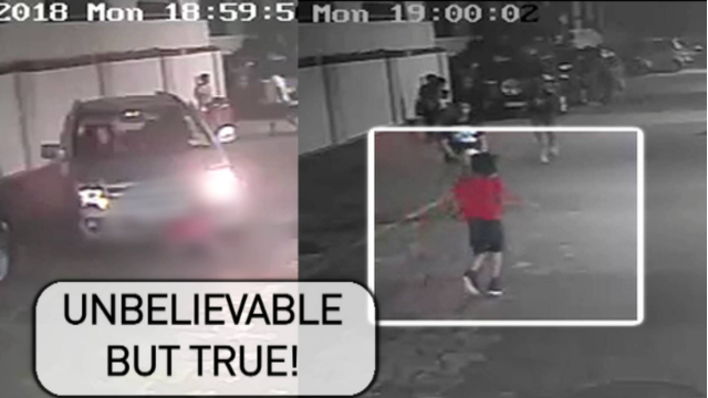 Unbelievable! Car drives right over a little boy. See what happens ...