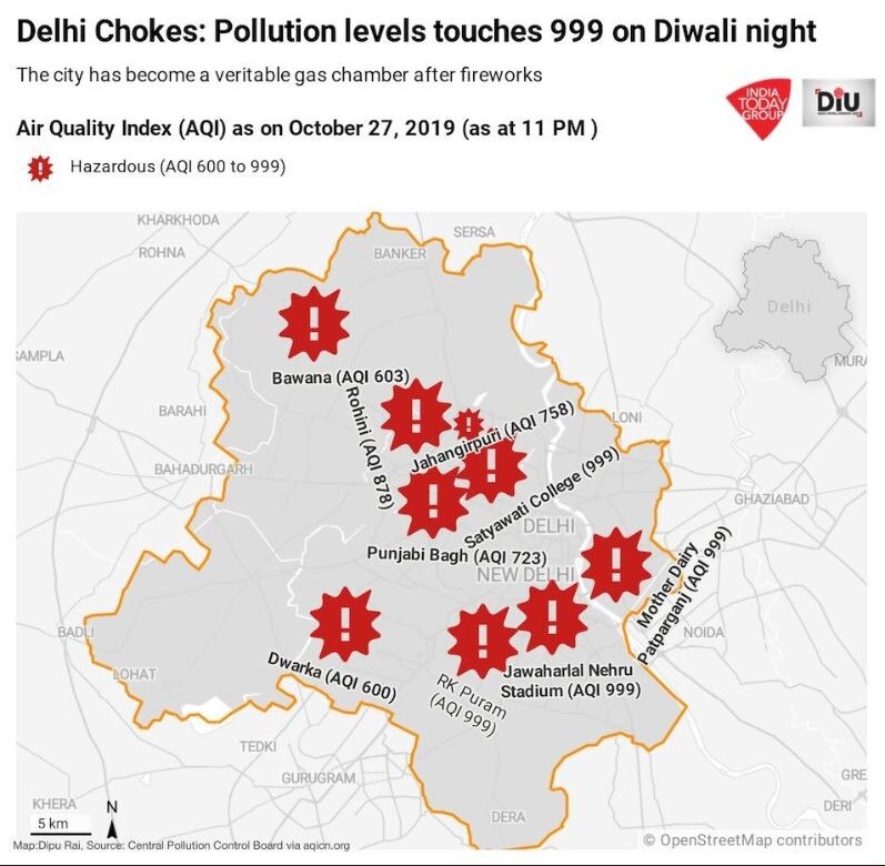Toxic Diwali aftermath: Delhi air quality dips to very poor; Kolkata ...