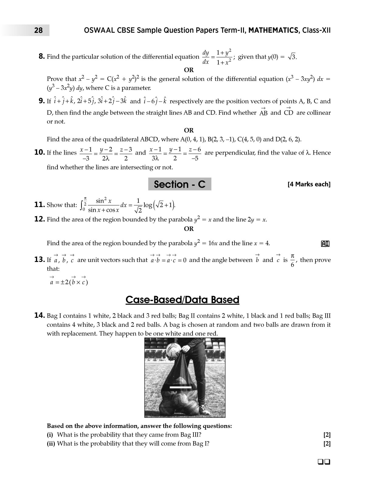 CBSE Sample Paper Class 12 Term 2 For Mathematics With Solutions Can CBSE Sample Paper Class 12 Term 2 For Mathematics With Solutions Can
