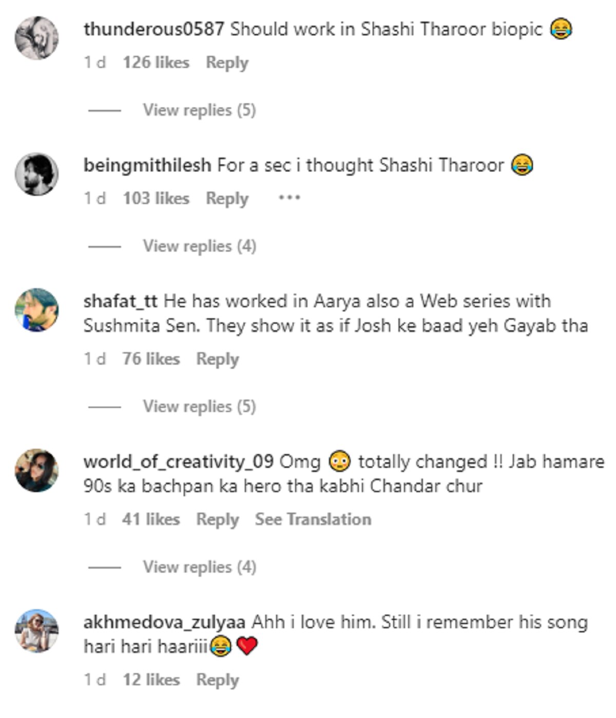 This is Chandrachur Singh, not Shashi Tharoor. The Internet was ...