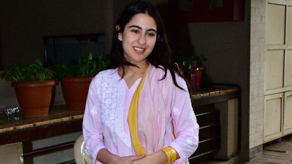 Sara Ali Khan paints a pretty picture in pink kurta set and yellow ...
