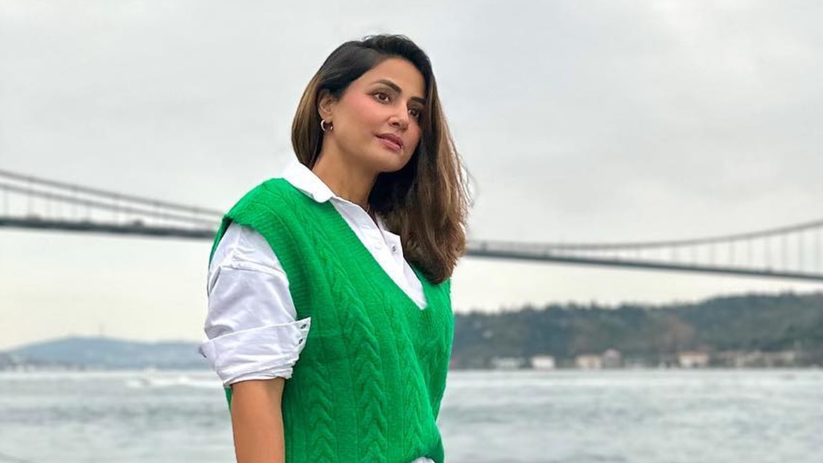 Hina Khan takes over Turkey in peppy green sweater vest, denim skirt ...