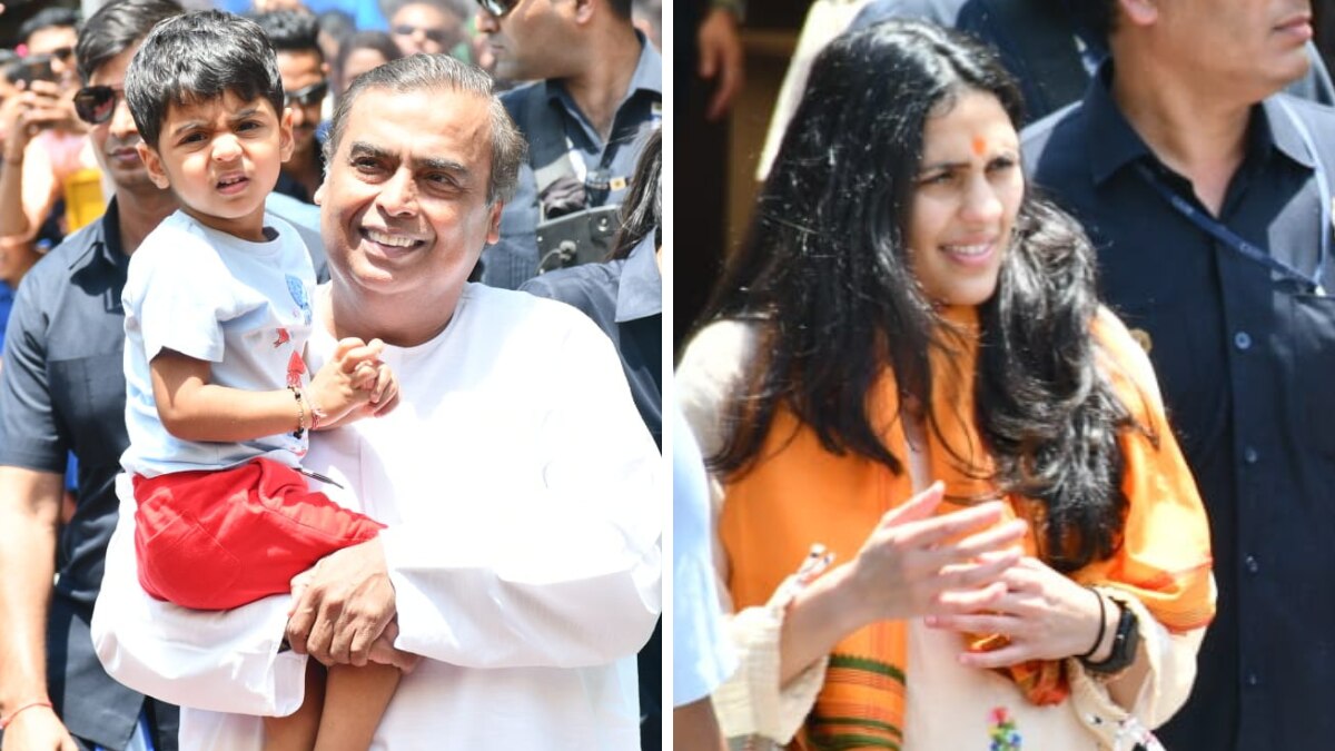 Mukesh Ambani visits Siddhivinayak temple with Akash, Shloka and ...