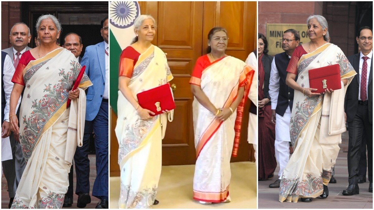 Budget Day glimpses: Nirmala Sitharaman's Kasavu saree, tablet in 'bahi ...
