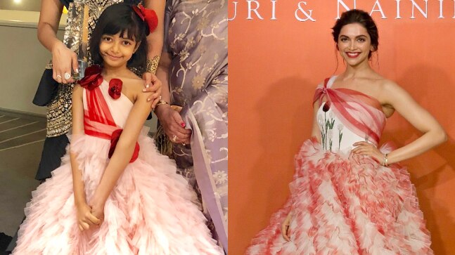 Aaradhya is twinning with Deepika in this pink tulle gown. See pics