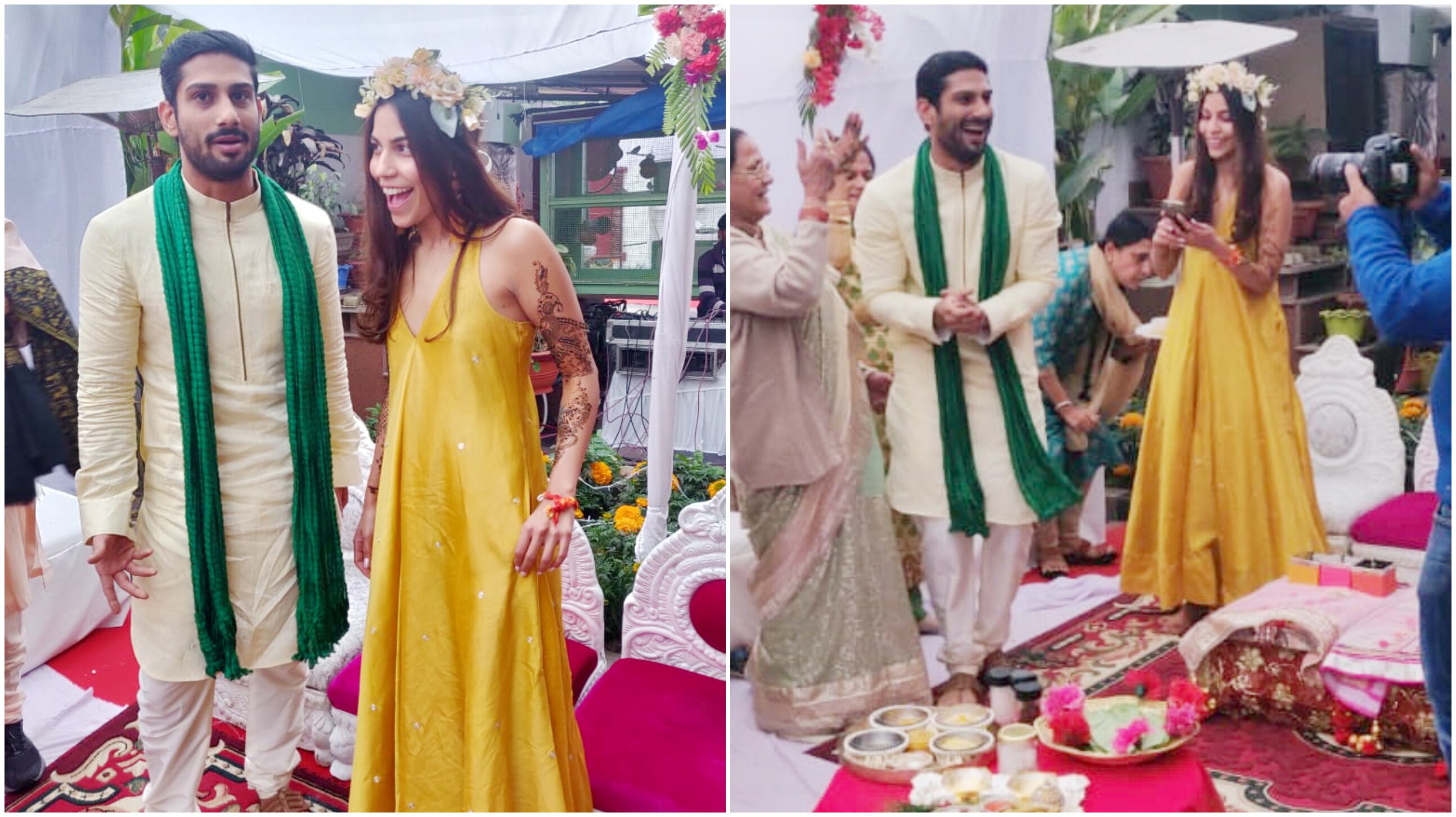 Prateik Babbar and Sanya Sagar kick off wedding celebrations with haldi ...