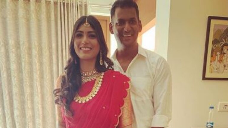 Vishal and Anisha are adorable in new unseen pics from engagement