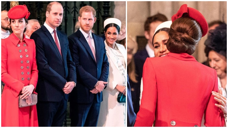 Pregnant Meghan Markle and Kate Middleton end nasty fight with warm hug ...