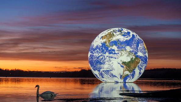 Stunning! Giant 'Floating Earth' artwork leaves spectators speechless ...