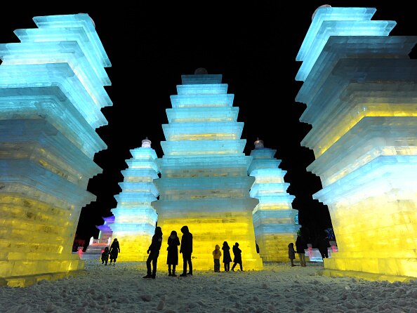 Stunning sculptures and slides attract tourists to China's ice and snow ...