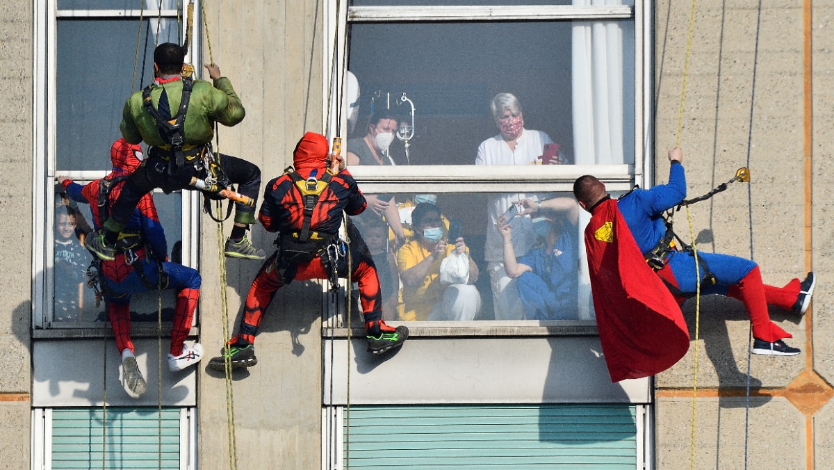 Spreading smiles: Acrobatic superheroes bring joy to children at Milan ...