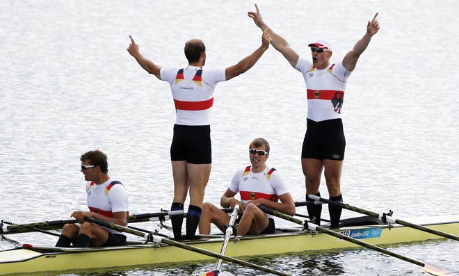 Germans row to gold in men's team quadruple sculls rowing - India Today