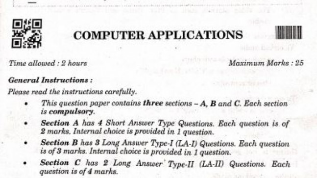 Check Cbse Term 2 Class 10 Computer Applications Question Paper Here Education Today News