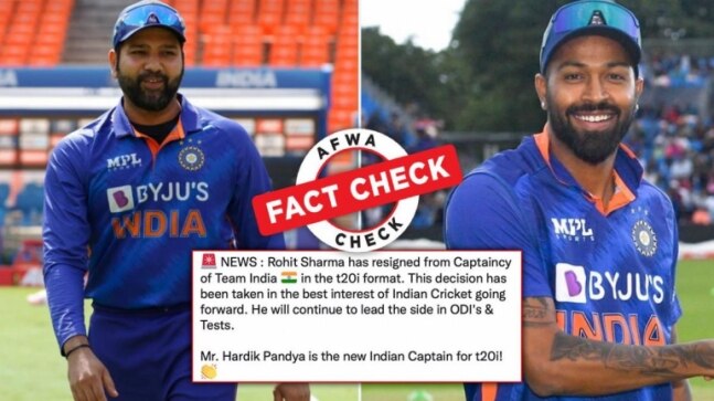 Fact Check: BCCI parody account claims Hardik Pandya will replace Rohit Sharma as India's T20I ...