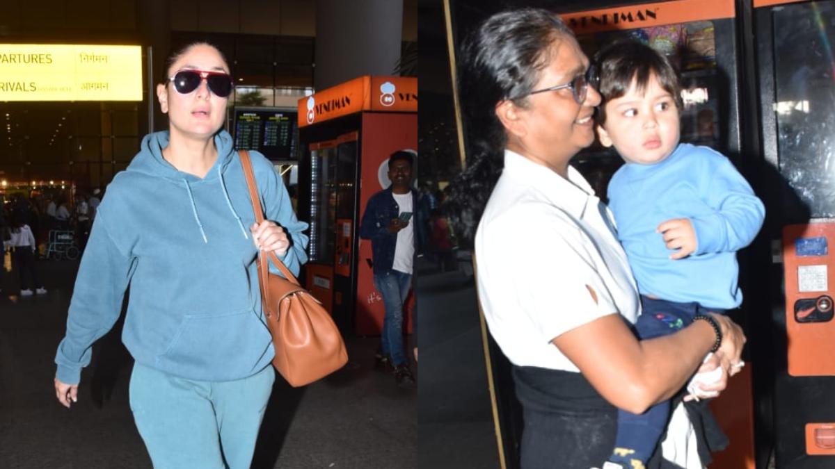 Twinning and winning! Kareena Kapoor returns from London with son Jeh ...