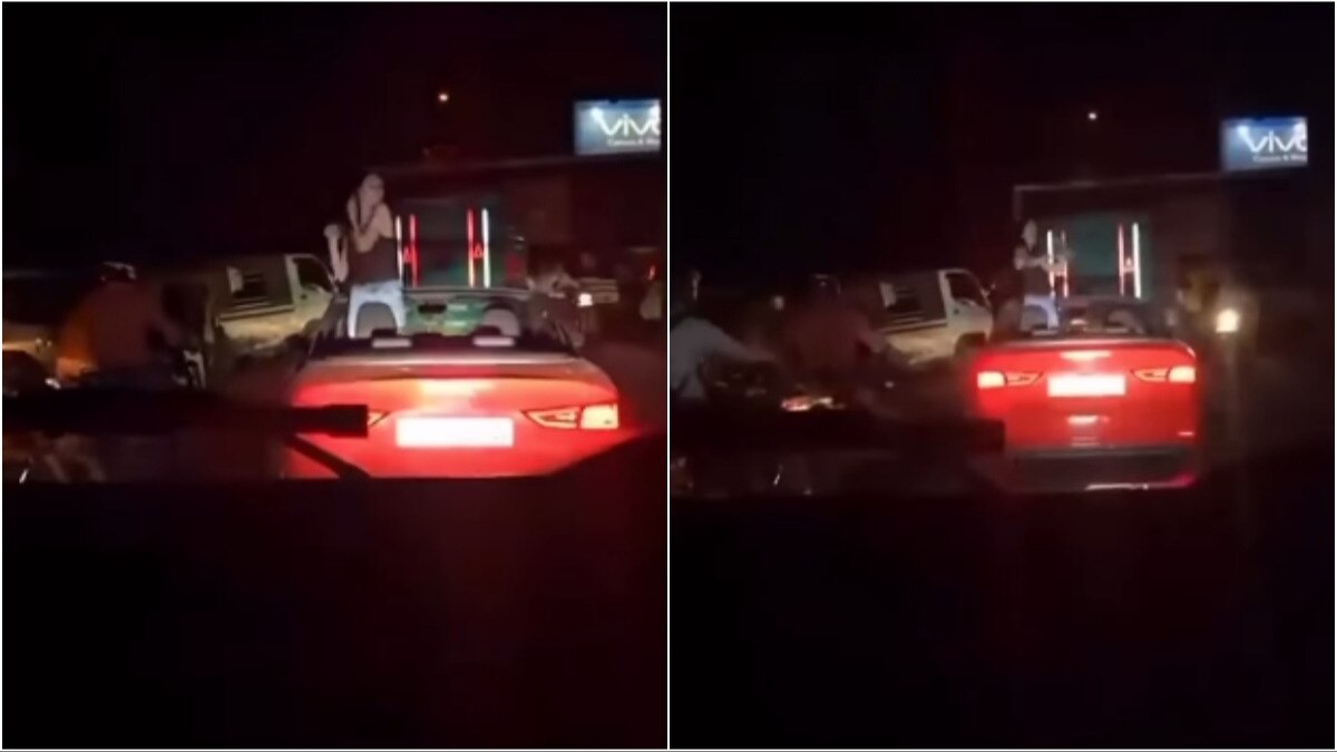 Old video of woman dancing in convertible car on busy road goes viral ...