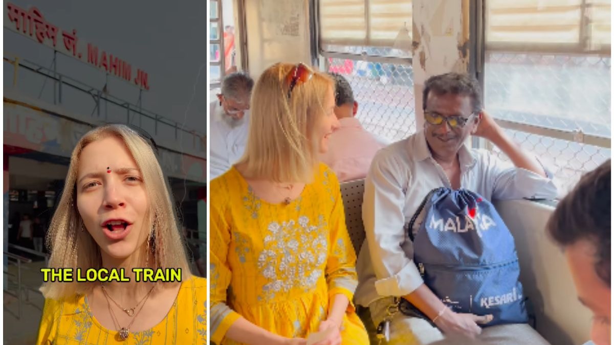 Russian vlogger Mariia Chugurova takes a Mumbai local from Mahim to ...