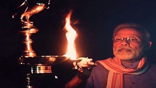Watch: PM Modi lights a lamp at his residence | IndiaToday
