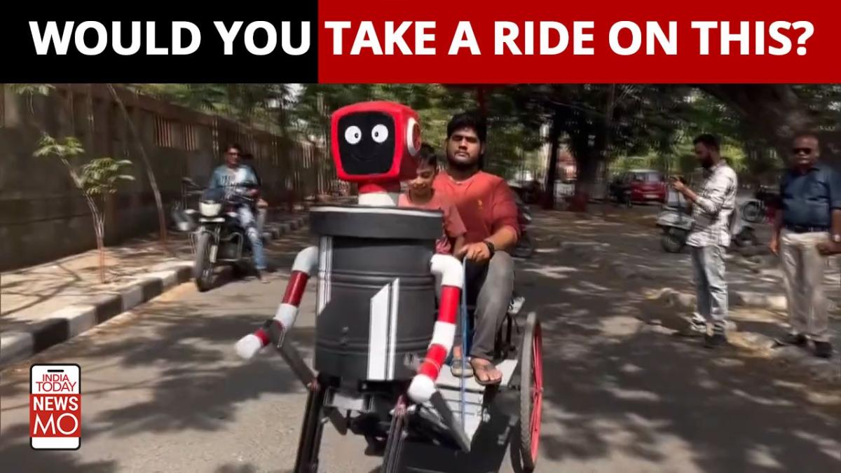 Four students from Surat create a robot that can pull rickshaws - India ...