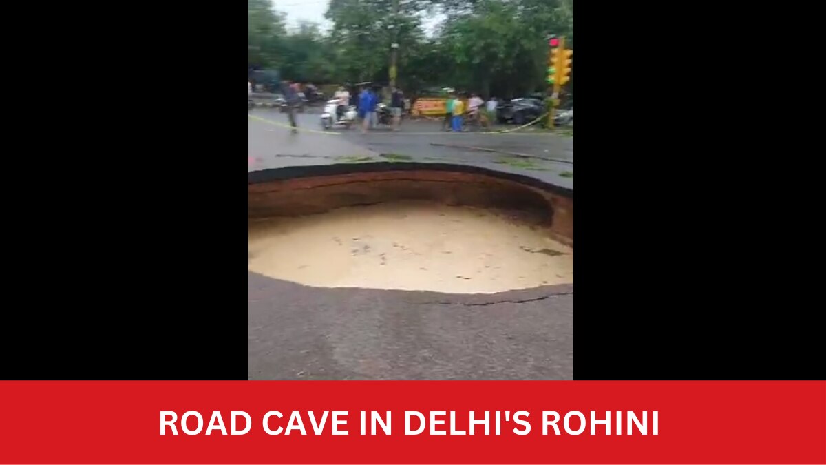 Watch: Massive road cave in Northwest Delhi's Rohini - India Today