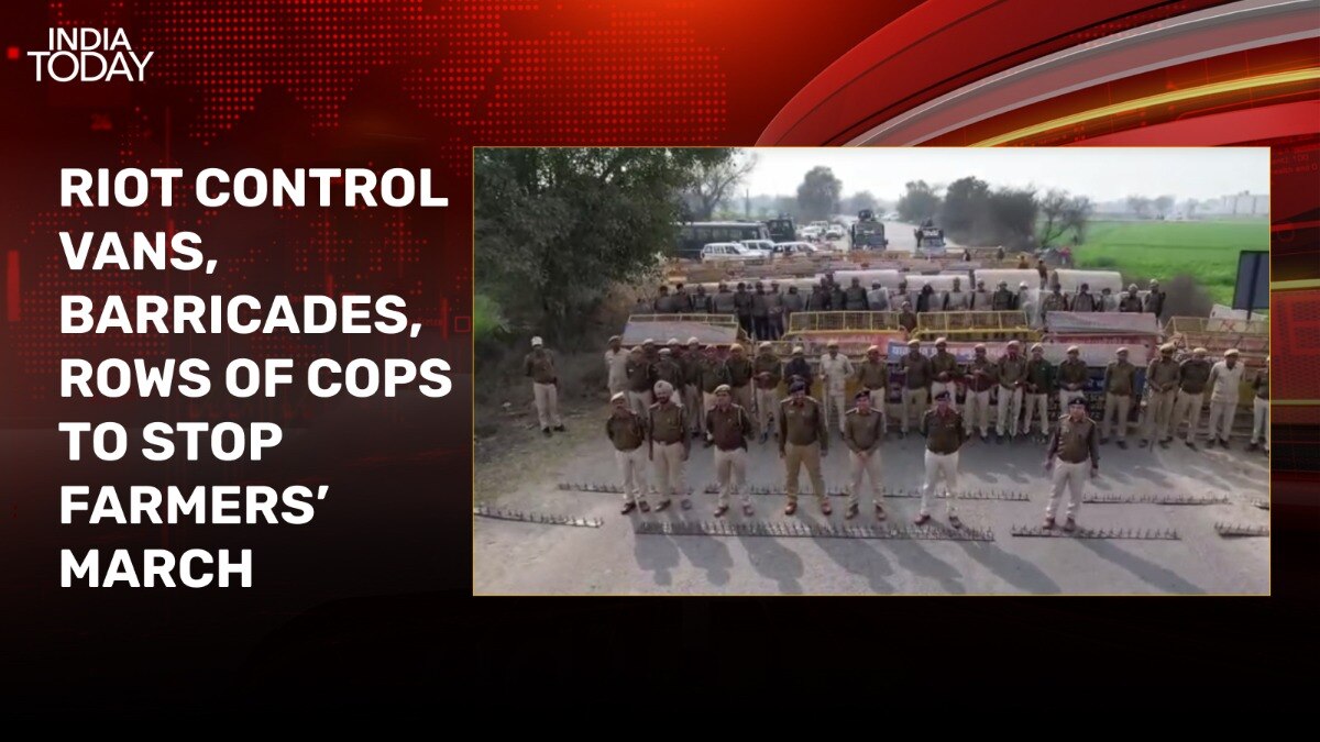 Drone video: Riot control vans, barricades, rows of cops to stop ...