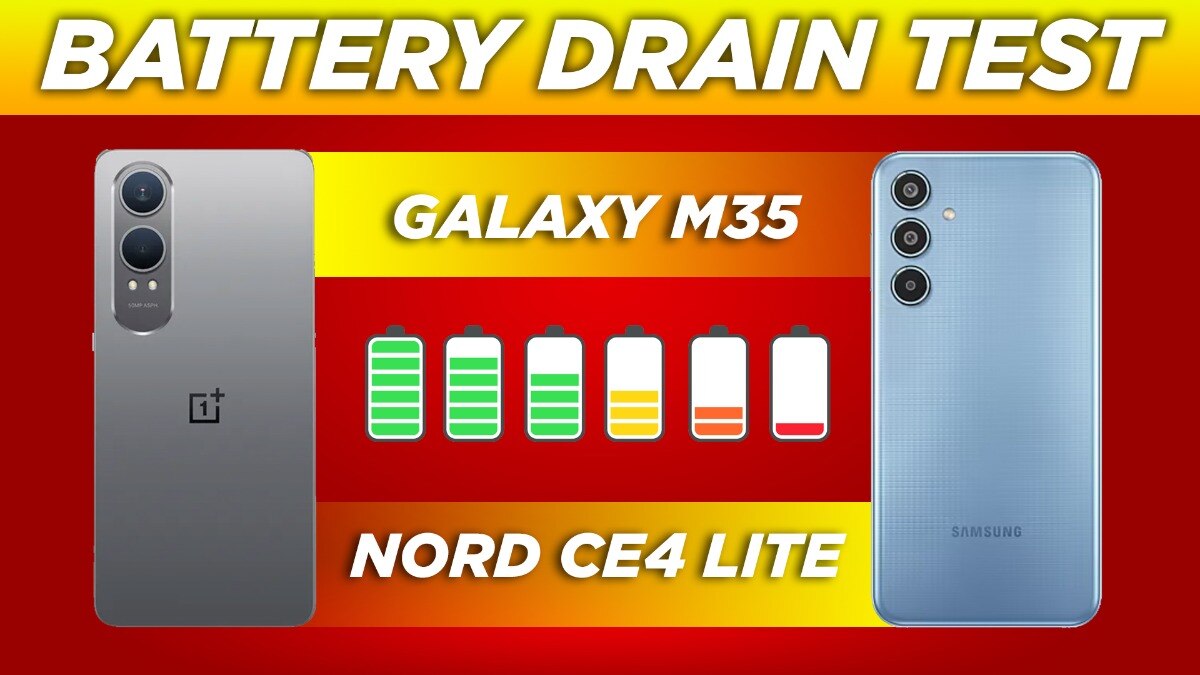 Samsung Galaxy M35 Vs OnePlus Nord CE 4 Lite Battery Drain Test Samsung Galaxy M35 Vs OnePlus Nord CE 4 Lite Battery Drain Test