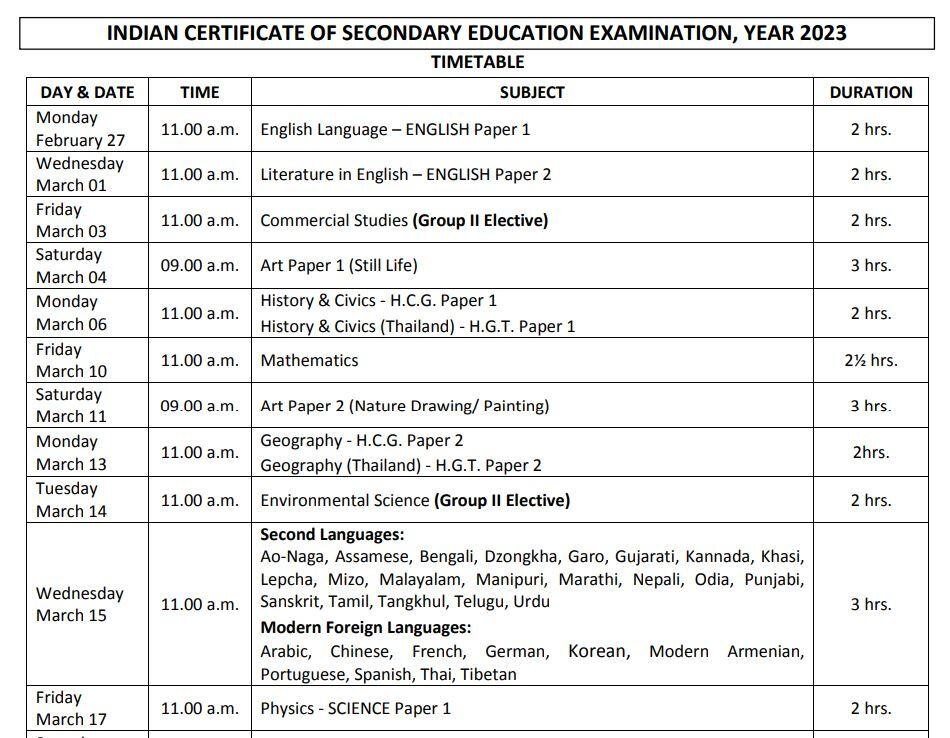 ICSE ISC Board Exam 2023 Datesheets Announced ICSE From Feb 27 ISC ICSE ISC Board Exam 2023 Datesheets Announced ICSE From Feb 27 ISC
