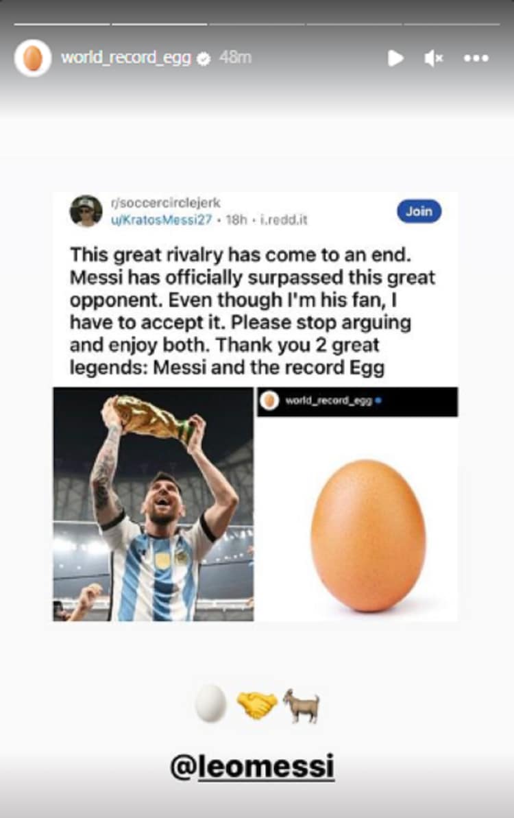 World Record Egg Responds After Lionel Messis Fifa World Cup Pics