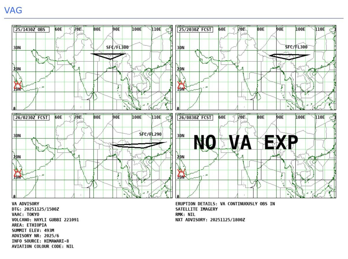 Ethiopia volcanic eruption highlights: Volcanic ash from Ethiopia exits ...