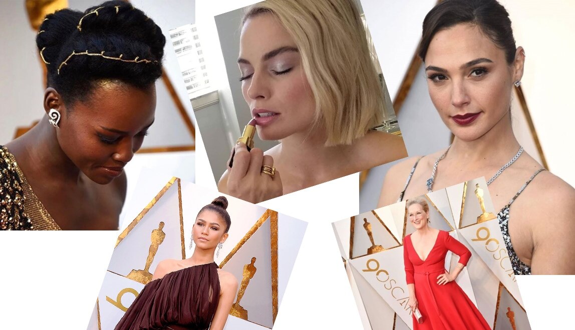 Shimmery Eyes And Updos: The Oscars Red Carpet Is All The Beauty Inspo ...
