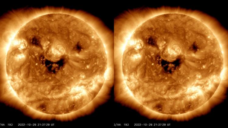 'Smiling’ pic of sun: പുഞ്ചിരിക്കുന്ന സൂര്യൻ: ചിത്രം പങ്കുവെച്ച് നാസ ...