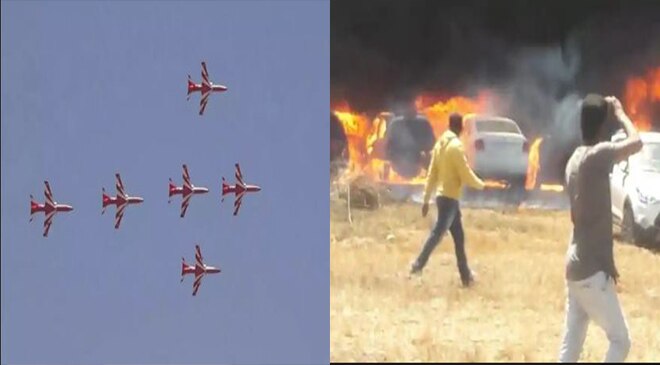 Over 300 vehicles gutted in fire during Aero India show in Bengaluru ...