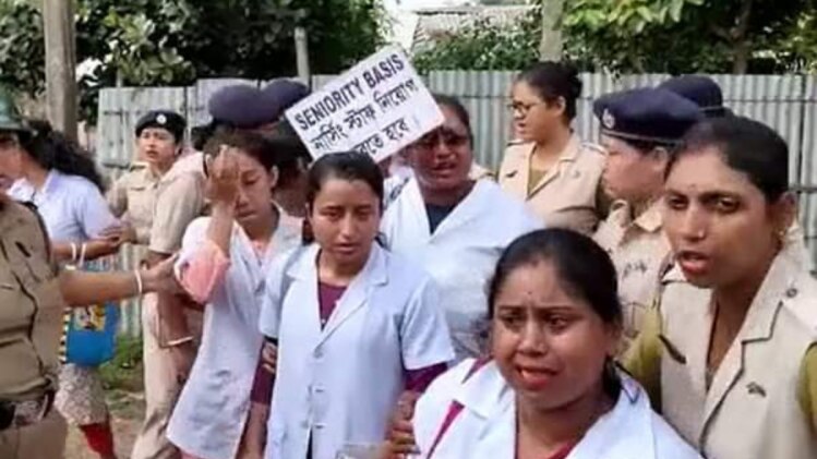 Tripura: Over 100 unemployed nurses held protest rally demanding jobs ...