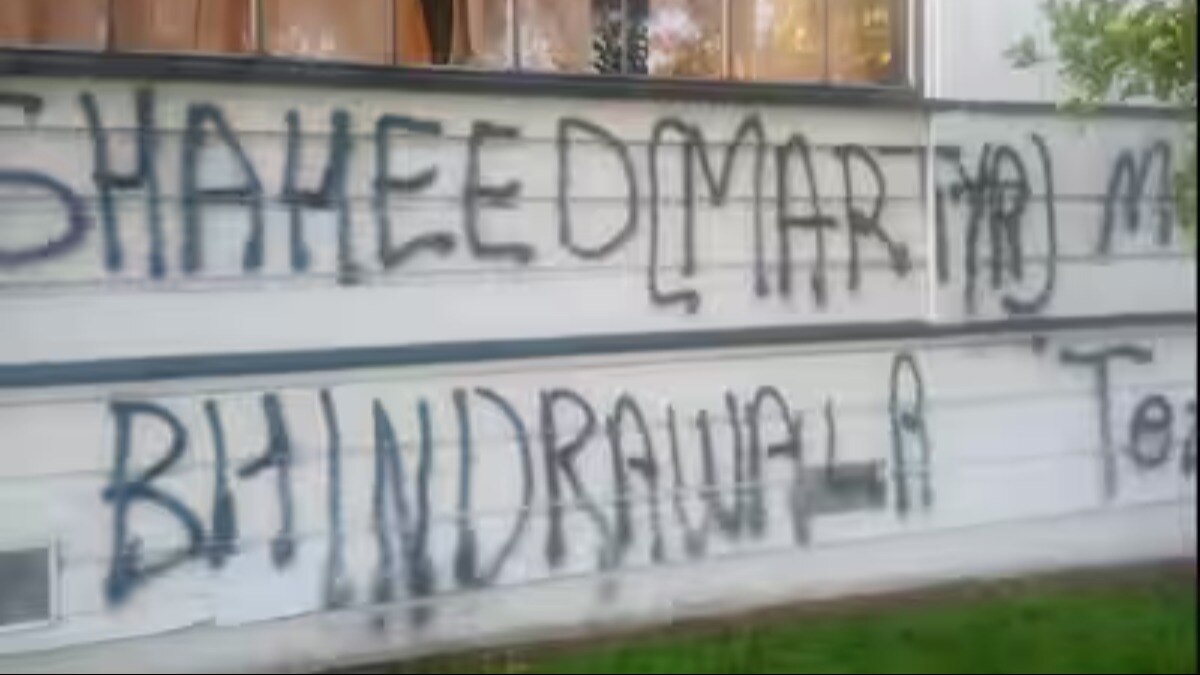 Hindu temple wall defaced by anti-India graffiti in California - Hindu ...