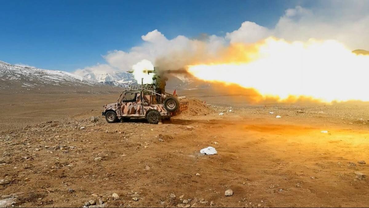 Indian Army's Trishakti Corps conducts high-altitude anti-tank missile ...