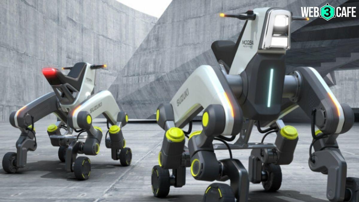 Suzuki unveils MOQBA, an e-bike with four legs that walks up stairs ...
