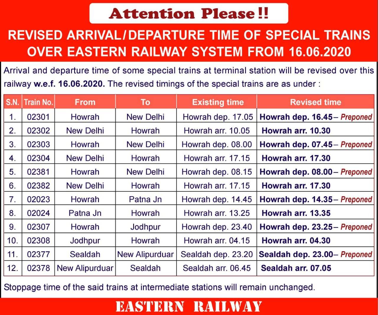 Indian Railways ने कई ट्रेनों का टाइम बदला, पटना-हावड़ा की ट्रेन भी ...