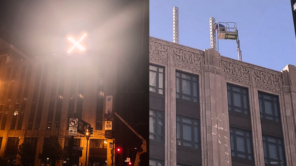 Giant X sign taken off Twitter HQ in San Francisco within 3 days of ...