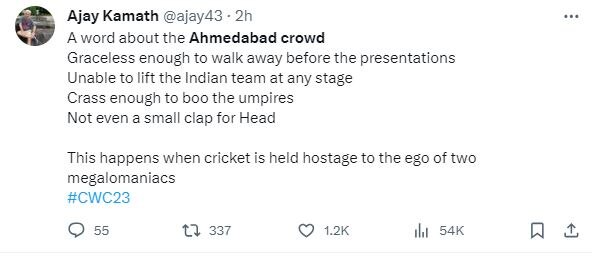Why is the Ahmedabad crowd facing backlash after the World Cup final?