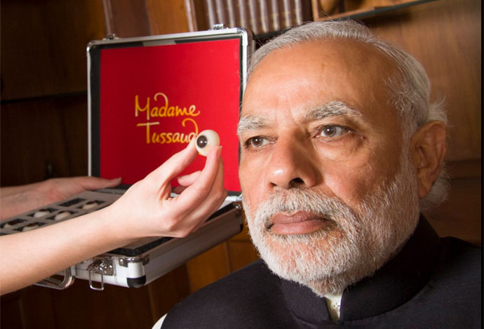 Modi waxing eloquent as usual, this time at Madame Tussauds