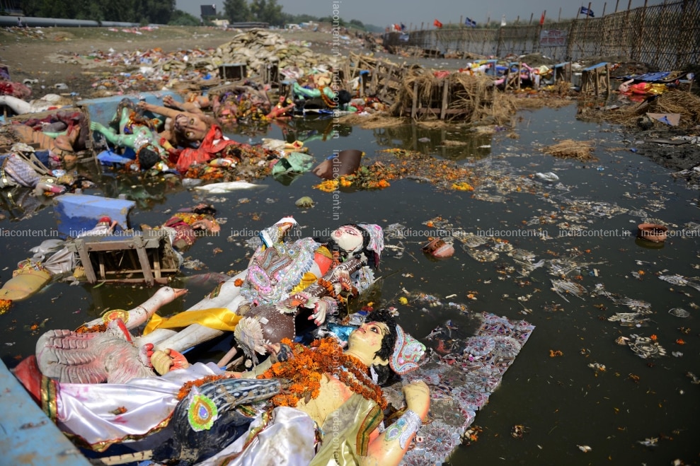 Buy Effect of idol immersion on water quality of Yamuna River Pictures ...